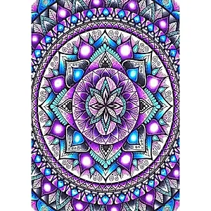 JFYHAB Mandala Diamond Painting Kits for Adults,5D Rhinestone Diamond Art Kits for Adults Kids Beginner,DIY Flowers Round Full Drill Diamond Painting Kit Arts Craft for Home Wall Decor 12X16inch