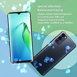 zsddzzy 6.52in Screen，HOT 12i Android Smartphone ，Dual SIM Card，1GB RAM ，8GB ROM，Only Supports Dual SIM Card Frequency Band of 3GWCDMA ：850/2100MHZ，Unlocked Cell Phone（Blue）