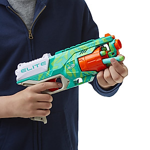 NERF Elite Disruptor Dynamic Green Dart Blaster, Rotating Drum, Slam Fire, Outdoor Toys, Easter Gifts for Kids, Ages 8+ (Amazon Exclusive)