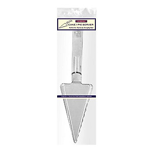 Party Essentials Heavy Duty Plastic Cake Server/Pie Cutter/Pastry Slicer/Spatula for Serving Pizza, 1-Count, Clear