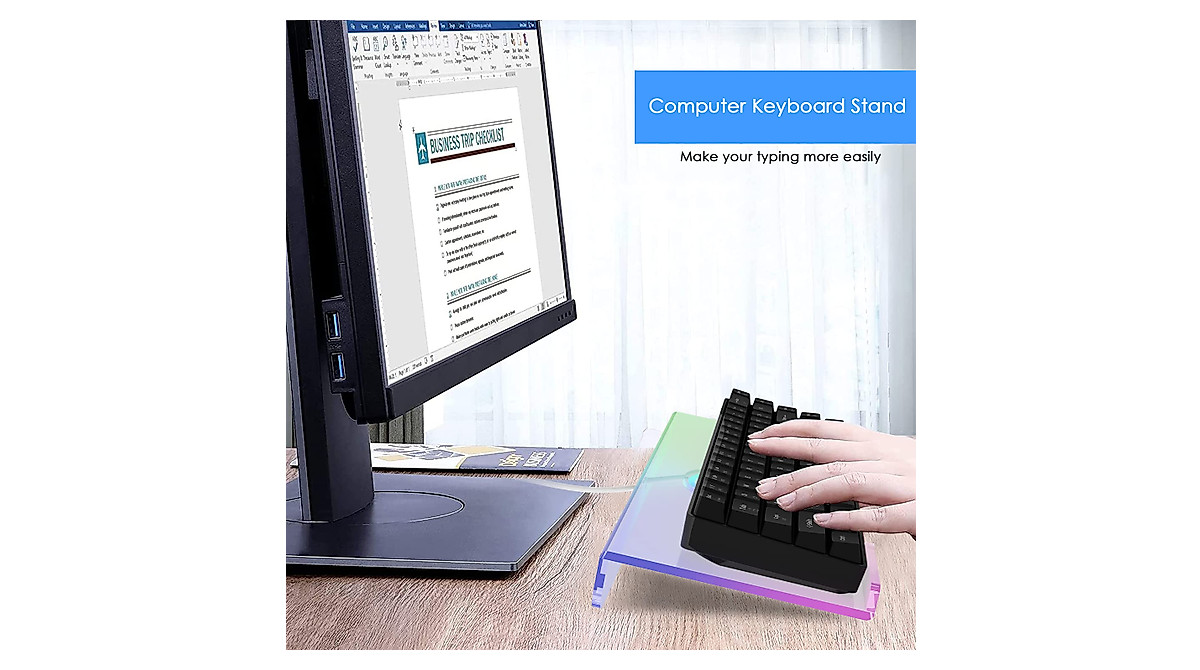 SELORSS RGB Acrylic Keyboard Holder for Ergonomic Typing