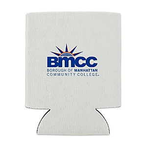 Borough of Manhattan Community College Secondary Logo Can Cooler - Drink Sleeve Hugger Collapsible Insulator - Beverage Insulated Holder