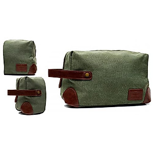 Vetelli Vintage Canvas Toiletry Bags, Travel In Style, Waterproof Canvas Dopp Kits, Durable (Marco)
