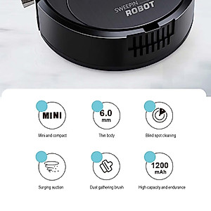 Robot Vacuum Cleaner, Robot Vacuum Cordless USB Rechargeable, Strong Suction & Low Noise, Electric Robotic Vacuum Cleaner with Mop for Pet Hair Hard Floor Carpet