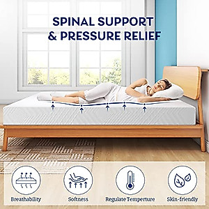 Full Mattress, 6 Inch Memory Foam Mattress Bed in a Box, Medium, Green Tea and Cooling Gel Infused CertiPUR-US Certified, Made in USA