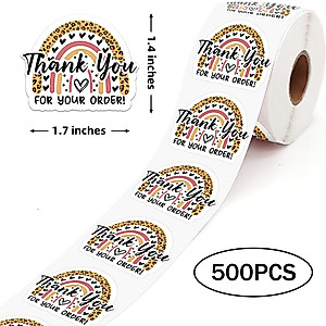 Calyders 500 PCS Cute Small Business Thank You Stickers, Funny Thank You for Your Order Business Stickers, Packaging Stickers, Mail Envelopes Shipping Stickers for Online Retailers Small Business