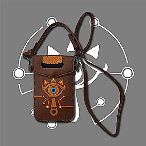 BYTITI Zelda Sheikah Slate Cell Phone Purse Small Crossbody Bag Mini Cell Phone Pouch Shoulder Bag Brown