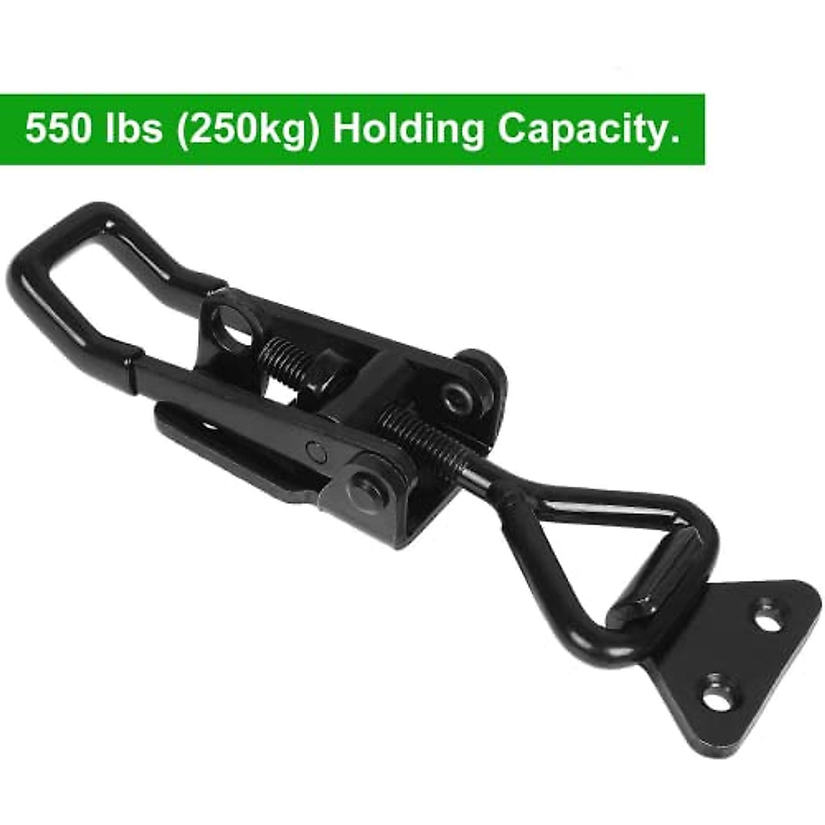 6Pack Adjustable Toggle Latch Clamp 550 lbs Holding Capacity Toggle Latch Hasp Clamp GH-4002 Quick Release Pull Latch Black Metal Draw Latch for Door, Box Case Trunk, Smoker Door, Jig