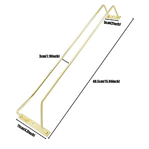 zoohot 40.5cm Gold Wine Glass Rack, Stemware Rack, Wire Hanging Rack, Under Cabinet Metal Wine Glass Holder 2 Pack