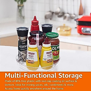 Amazon Basics Clear Lazy Susan Turntable Organizer, 12-Inch, 2-Pack