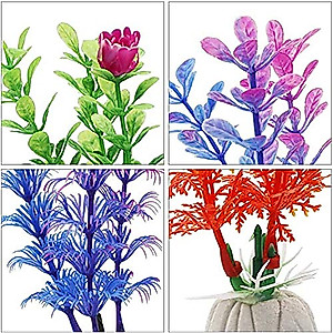 10Pcs Artificial Aquarium Plants, Small Size 2 to 4.5 inch Approximate Height Fish Tank Decorations Home Décor Plastic