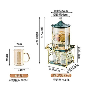 EVANEM Cold Kettle with Faucet Refrigerator Cold Kettle High Temperature Beverage Bucket Large Capacity Fruit Tea Bucket Set (Color : E, Size : As the picture shows)