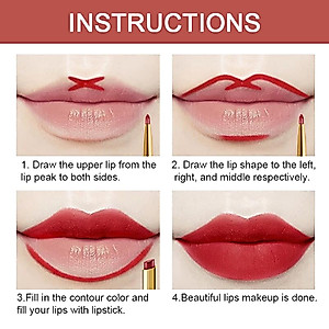 evpct 3Pcs Chestnut Nude Brown Matte Lip Liner and Lipstick Combo Set Kit for Women DNM Antique Rose Magic Lipstick 24 Hours Original Lip Liner Makeup Stain Long Lasting Waterproof Smudge Proof labial