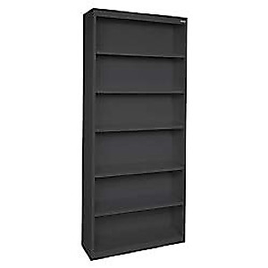 Lorell LLR41294 Fortress Series Steel Black Book Case, 34.5" x 13" x 82"
