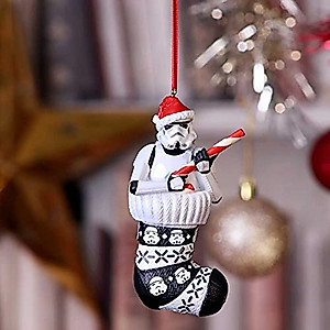 Nemesis Now B5779U1 Stormtrooper in Stocking Hanging Ornament, White, Christmas, 11.5cm