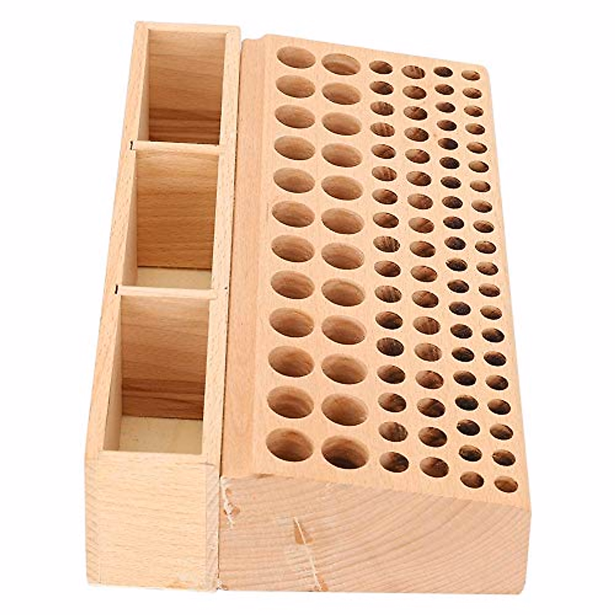 GLOGLOW Leather Tool Holder, 98 Holes Wooden Leather Tools Storage Box Hand Work Tool Organizer Rack (100 Holes)