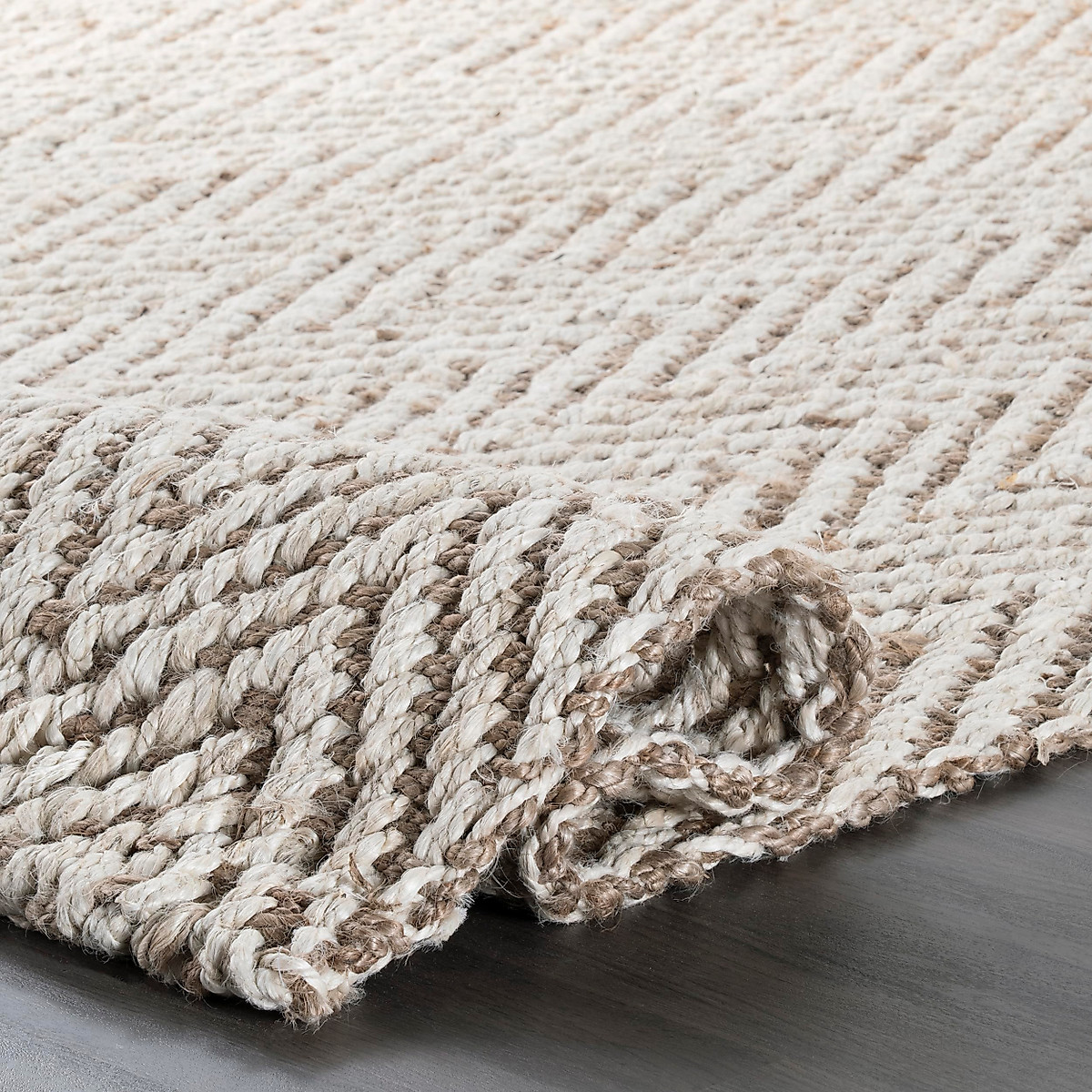 nuLOOM Vania Chevron Jute Area Rug, 5x8, Off-White