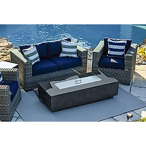 56" Modern Concrete Outdoor Propane Gas Fire Pit Table in Gray