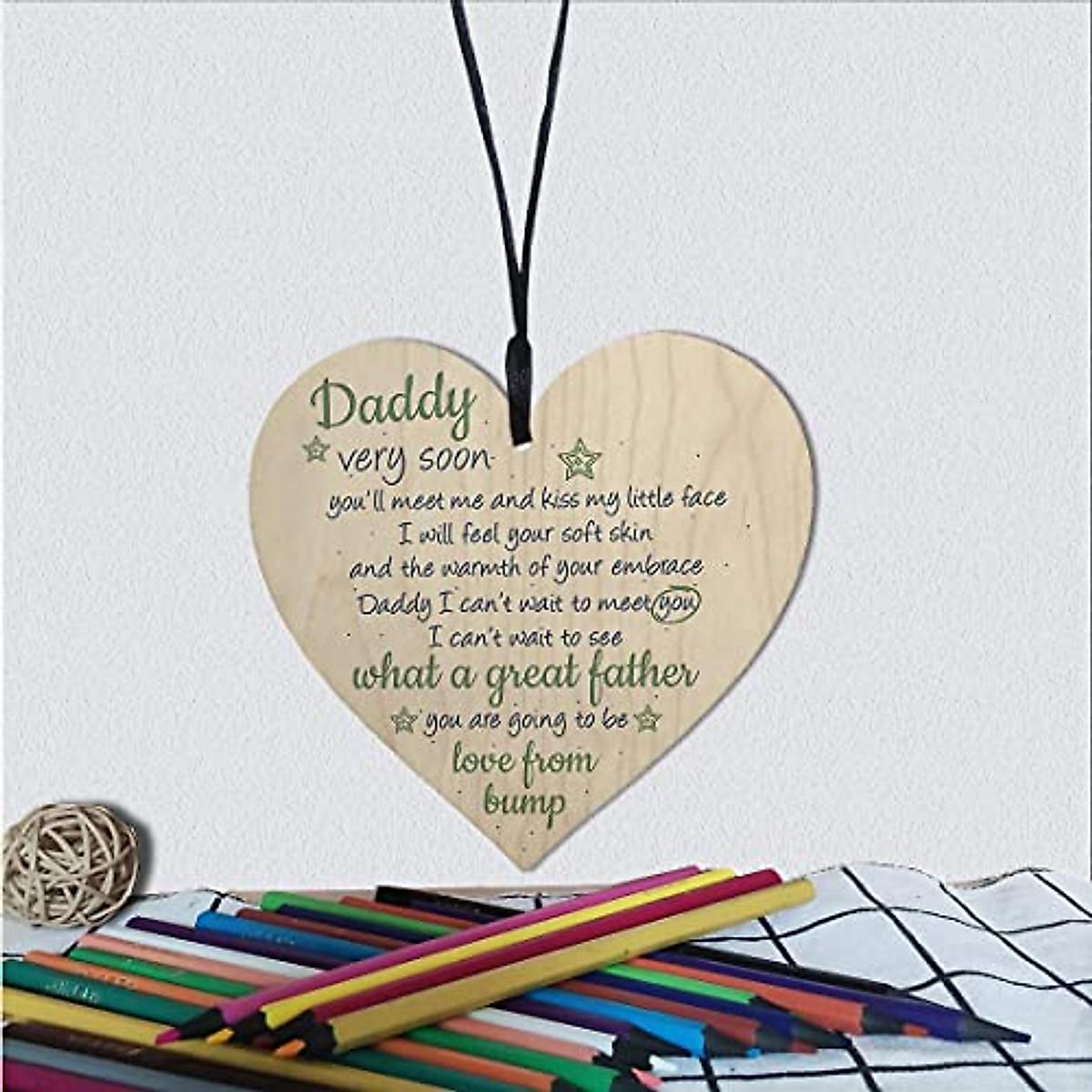 Dadaly Decor Daddy to Be Sign Gifts from Bump for Dad/Father New Born Baby Son Daughter Plaque