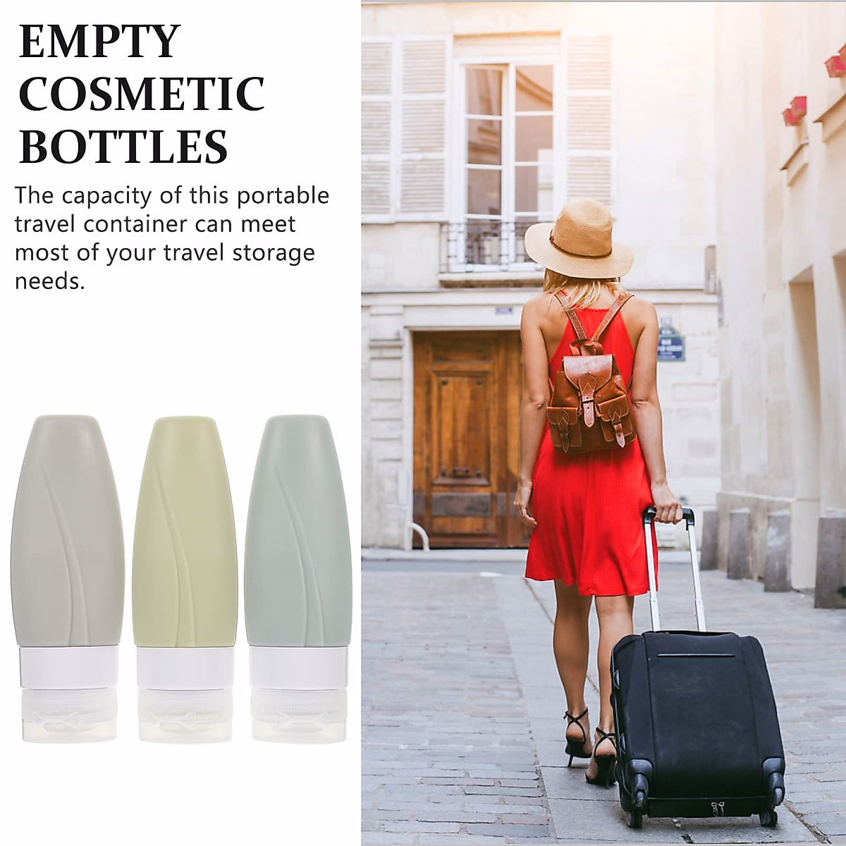 Cabilock 3pcs Silicone Lotion Bottle Travel Make up Bag Plastic Travel Bottles Leak Proof Travel Containers Refillable Squeeze Bottles Sub Packing Bottles Flexible Pp Shampoo