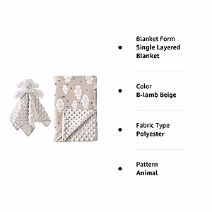 Truwelby Security Blanket Set of 2, 30x40” Infant Plush Blanket &16” Minky Dot Fabric Sweet Loveys for Babies, Baby Blankets with Stuffed Animals, Baby Snuggle Blankie Baby Gifts for Boys and Girls