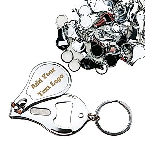 60pcs Personalized Custom Nail Clipper Bottle Opener Keychain Engraved Any Text/Logo Wedding Favors, Brewery, Bar, Anniversaries, Party, Restaurant, Manicure, Guests, Travel