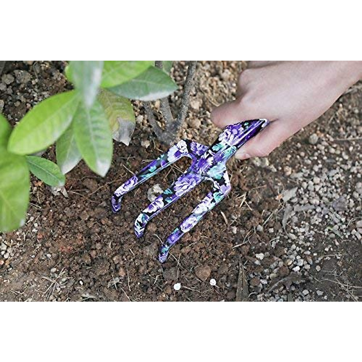 FLORA GUARD 3 Piece Aluminum Garden Tool Set - Trowel, Cultivator, Pruning Shear, Gift Set for Gardening Needs (Purple&Blue)