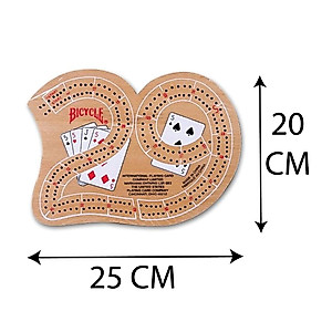 Official Bicycle Cribbage Board Game Set 29 with Bicycle Playing Cards and 9 Premium Metal Crib Pegs