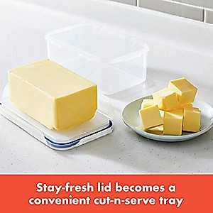 LocknLock Easy Essentials Food Storage lids/Airtight containers, BPA Free, Butter-25 oz, Clear