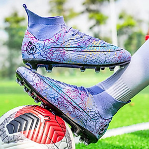 DHOVOR Men's Women's Soccer Shoes Youth Football Cleats Unisex Adult Athletics Football Trainers FG/TF Football Cleats Teenagers Football Cleats