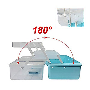 WEWLINE Sewing Storage Organizer Box 13-Inch Art Storage Box Craft Organizer 3-Layers with Handle Craft Art Bin Portable for Home School Office Travel