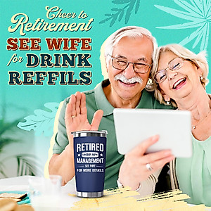 HEXMOZ Retirement Gifts for Men 2024 - Best Gifts for Retirement, Funny Retirement Gifts for Men, Man - Happy Retirement Party Decorations For Men, Christmas Retirement Ornament vs 20oz Navy Tumbler