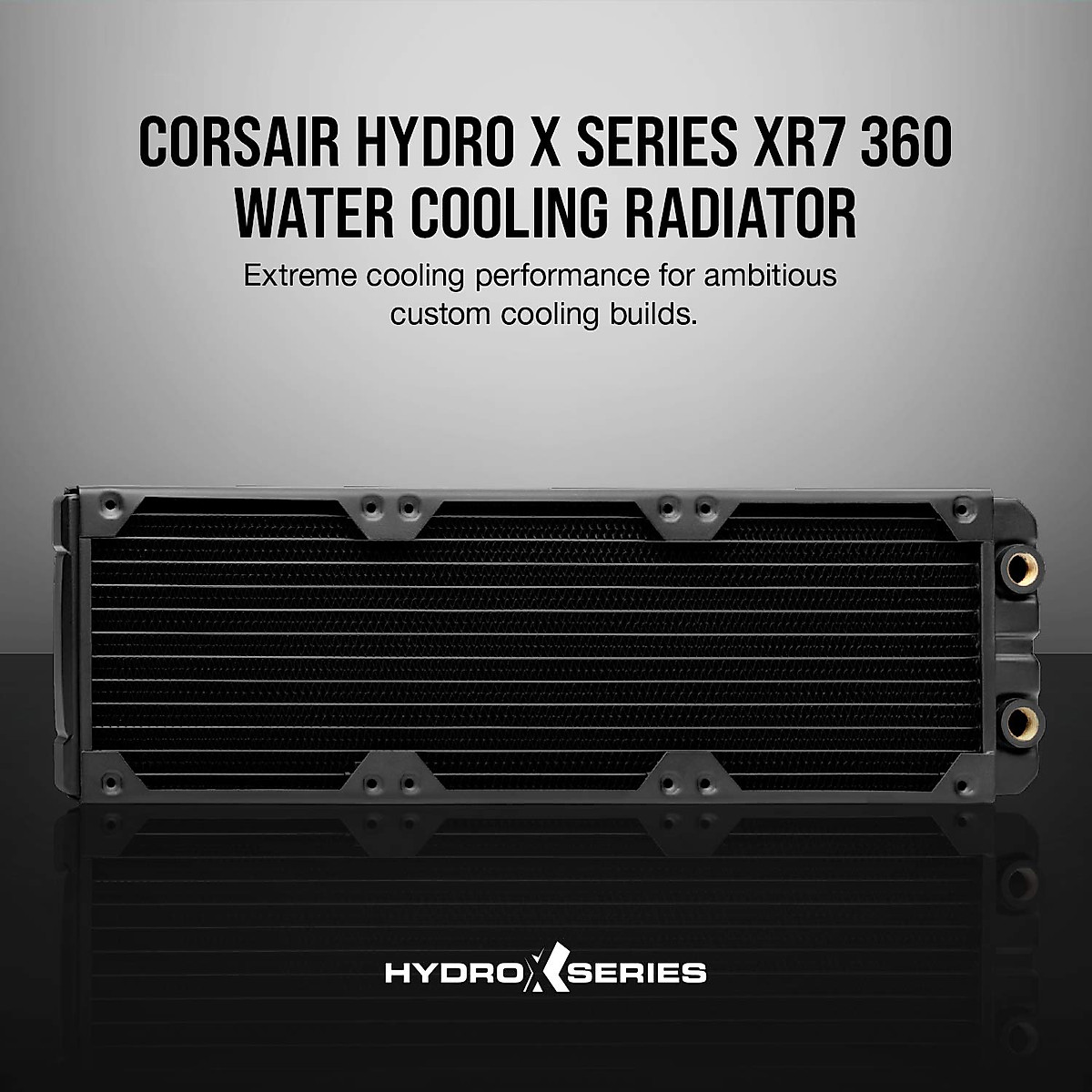 CORSAIR Hydro X Series XR7 360mm Water Cooling Radiator - Triple 120mm Fan Mounts - Premium Copper Construction - Easy Installation - Black