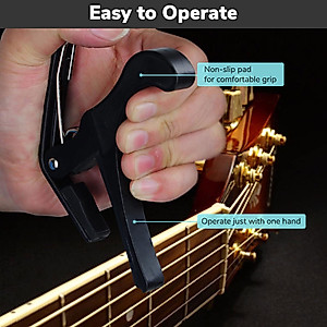 AW Guitar Capo Key for Acoustic Electric Classical Guitar Ukulele 4 to 6 String Guitars Aluminium New Black
