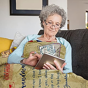 Dfaqehk Grandma Gifts from Grandchildren, Mothers Day Birthday Gifts for Grandma, Best Gift for Grandma from Granddaughter, Thoughtful Grandmother Gift Ideas Throw Blanket 60 x 50 Inch