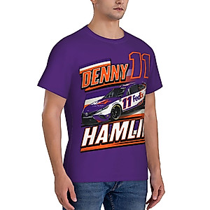Denny Hamlin 11 Men's T-Shirt Crewneck T-Shirt Tight Sport Short Sleeve Classic Printing Performance