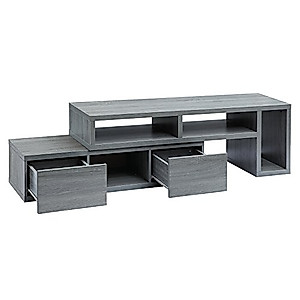 Adjustable TV Stand for 75 Inch TV, Modern TV Stand for Living Room with Storage, Expandable Base Entertainment Center Fits Screens up to 75" When TV is Measured Diagonally, Grey