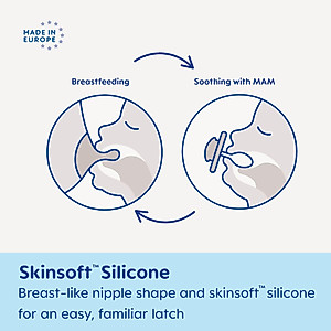 MAM Original Start Newborn Baby Pacifier, Best Pacifier for Breastfed Babies, Sterilizer Case, 2 Pack, 0-3 Months, Boy