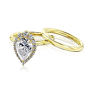 2.4 ct tw Kobelli Moissanite Phoebe Bridal Set - yellow-gold / 7.5 / G-H