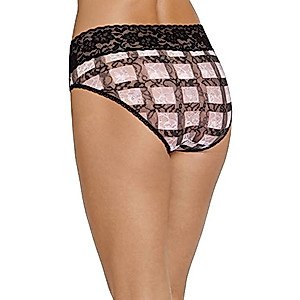 Jockey Women's Underwear Allover Lace Bikini, Classic Gingham, M