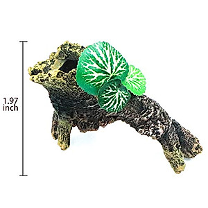 HRRIVE Aquarium Tree Stump Hollow Rocks for Fish Tank Decoration, Reptile Climbing Tree Stump Snake Hides for Terrarium Habitat Decor