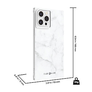 Case-Mate BLOX iPhone 13 Pro Max Case - White Marble [10FT Drop Protection] [Wireless Charging Compatible] Protective Phone Cover for iPhone 13 Pro Max 6.7", Anti-Scratch, Shockproof, Matte