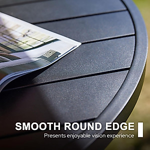 VICLLAX 5-Piece Outdoor Patio Furniture Dining Set, Textilene Outdoor Swivel Chairs and Round Patio Dining Table with Umbrella Hole 42" Black