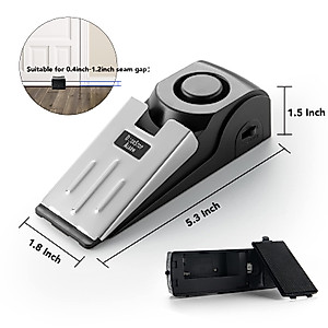 Door Stop Alarm, Door Stopper with 120DB Security Alarm Home Expert Door Stoppers Safety Tools Great for Traveling, Hotel, Apartment and Home (Pack of 4, Black)