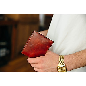 Bosca Men's Wallet, Old Leather 8-Pocket RFID Wallet for Men, Dark Brown