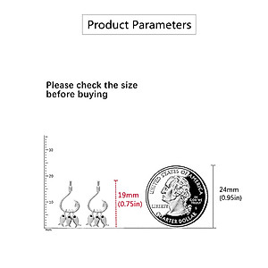 Sterling Silver Fish Hook Earrings for Women Girls 925 Dangle Stud Tiny Cute 3 Fishes Fishing Tassel Drop Hypoallergenic Micro Black CZ Eye Dainty Funny Jewelry Gifts