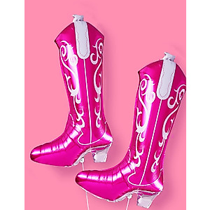4PCS Western Cowgirl Party Decorations Cowgirl Balloons Party Decorations Cowgirl Boot Balloons for Let's Go Girls Bachelorette Party Cowgirl Birthday Western Last Disco Rodeo Bachelorette Supplies