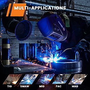 GoGonova 3.94”×3.82” Welding Helmet Auto Dark, Solar Powered Welding Hood, Auto Darkening Welding Helmet 4 Arc Sensor DIN 5-9/9-13 for MIG, TIG, ARC