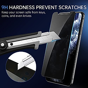 Syncwire Privacy Screen Protector for iPhone 11 Pro Max/XS Max 6.5" [2-Pack], Anti Spy Tempered Glass Film with Auto Alignment Tool [9H, Shatterproof, Bubble Free, Sensitive Touch, Anti-Smudge]