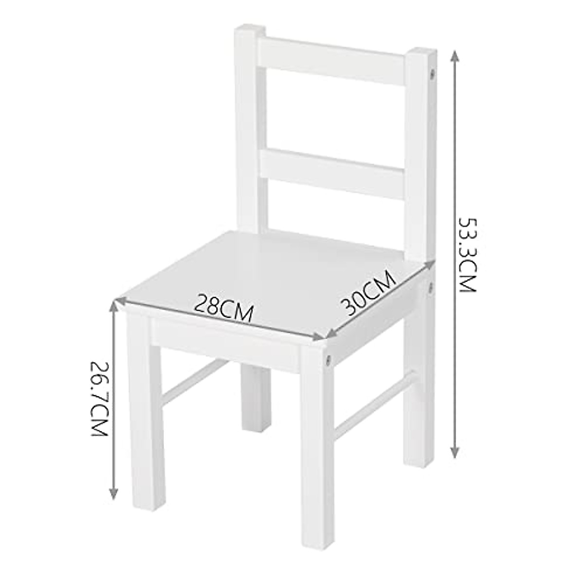 UTEX Child's Wooden Chair Pair for Play or Activity, Set of 2, White …